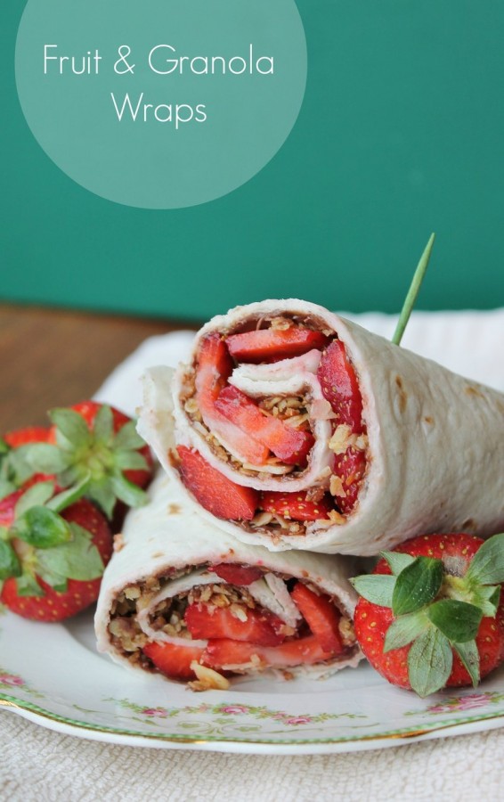 Strawberry Chocolate Granola Wraps