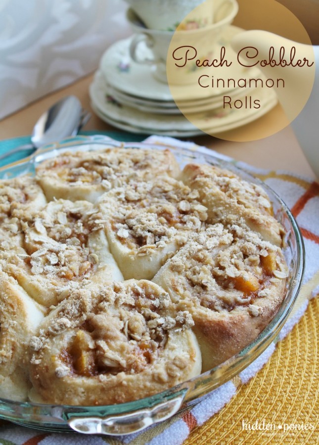 Peach Crumble Cinnamon Rolls